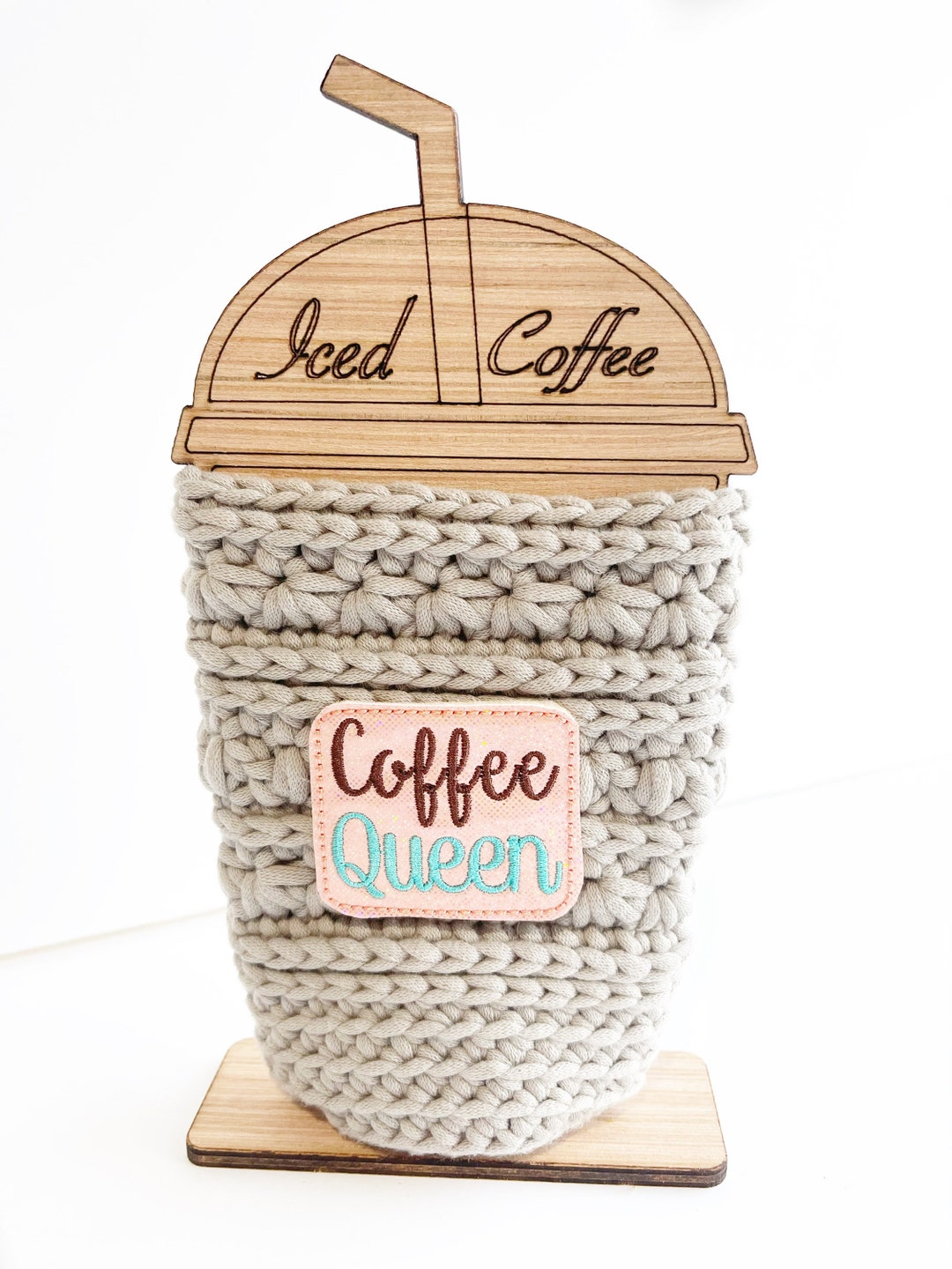 Iced Coffee Cozy Display SET of 3, Coffee Cup Displays, Coffee Displays ...