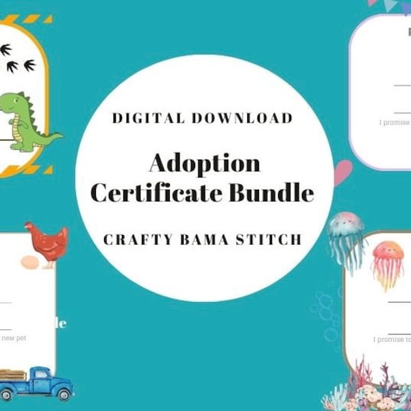 Stuffed Animal Adoption Certificate - Etsy