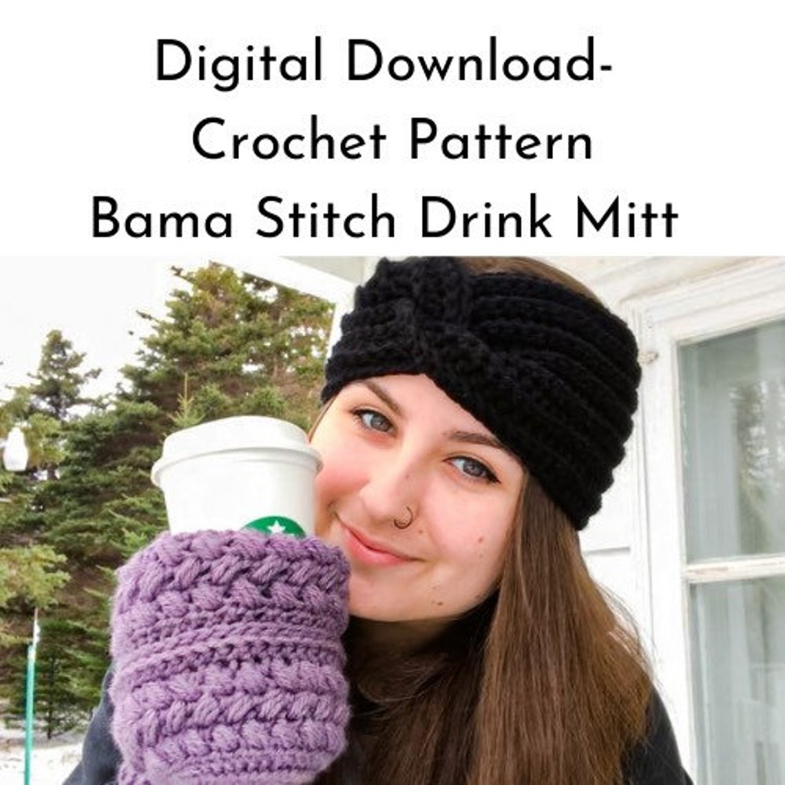 Bama Stitch Drink Mitt, Crochet PATTERN, Drink Buddy Pattern, Wine Mitt ...