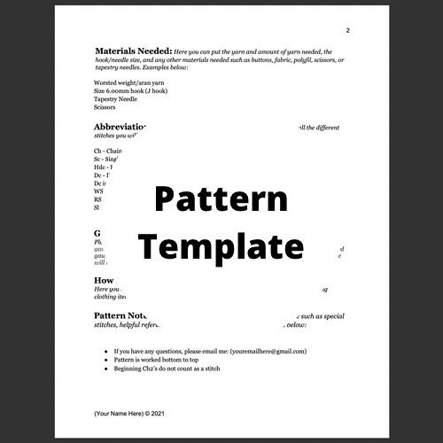Pattern Template Fillable Pattern Template Crochet Template - Etsy UK