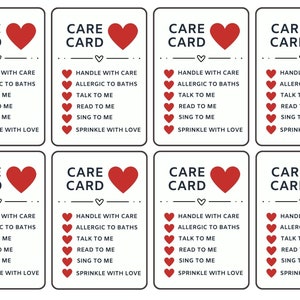 Plushie Care Cards, Care Card, Stuffie Care, Crochet Care Card, Crochet ...