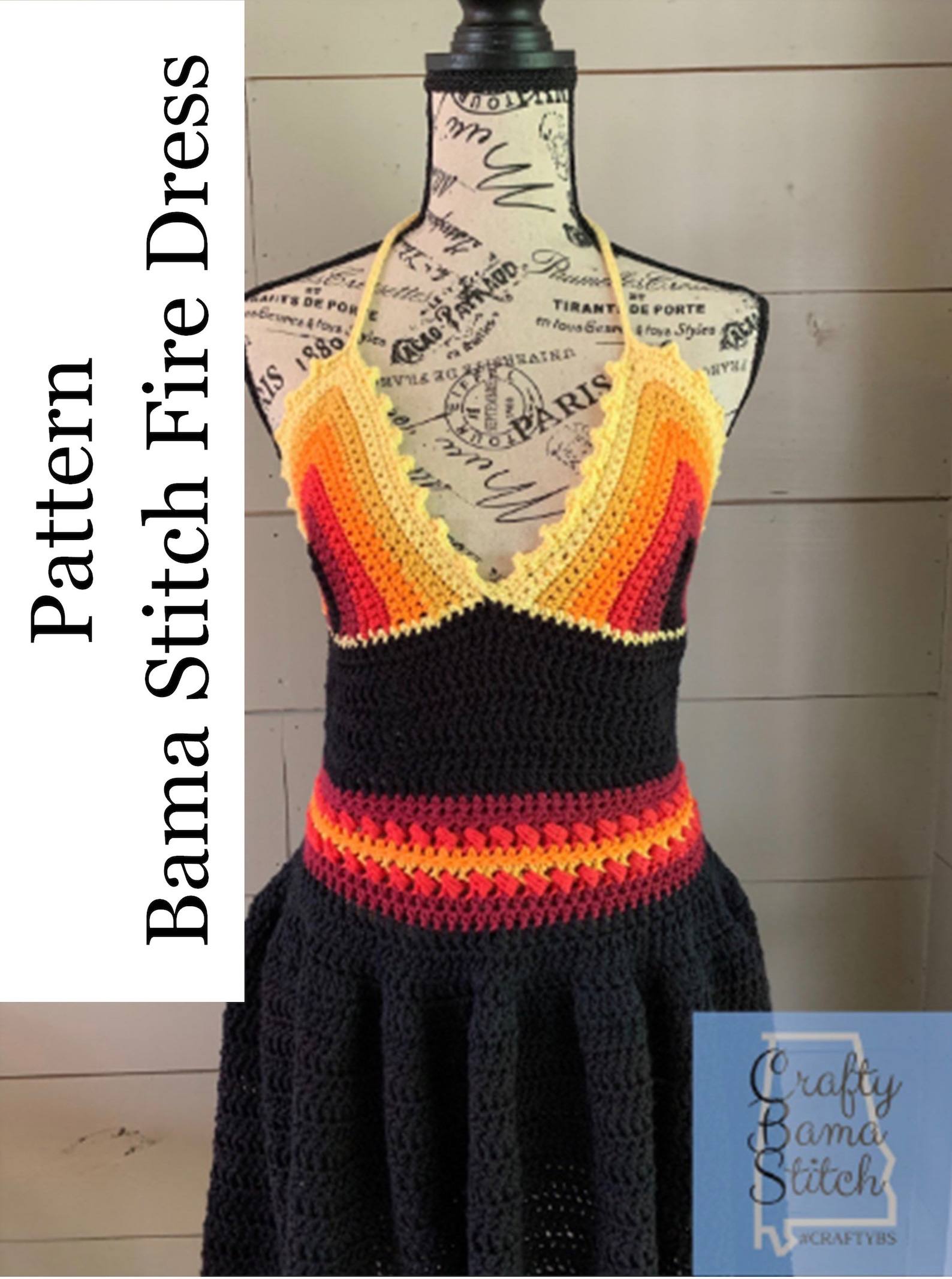 Bama Stitch Fire Dress, Crochet Dress, Crochet Pattern, Summer Crochet ...