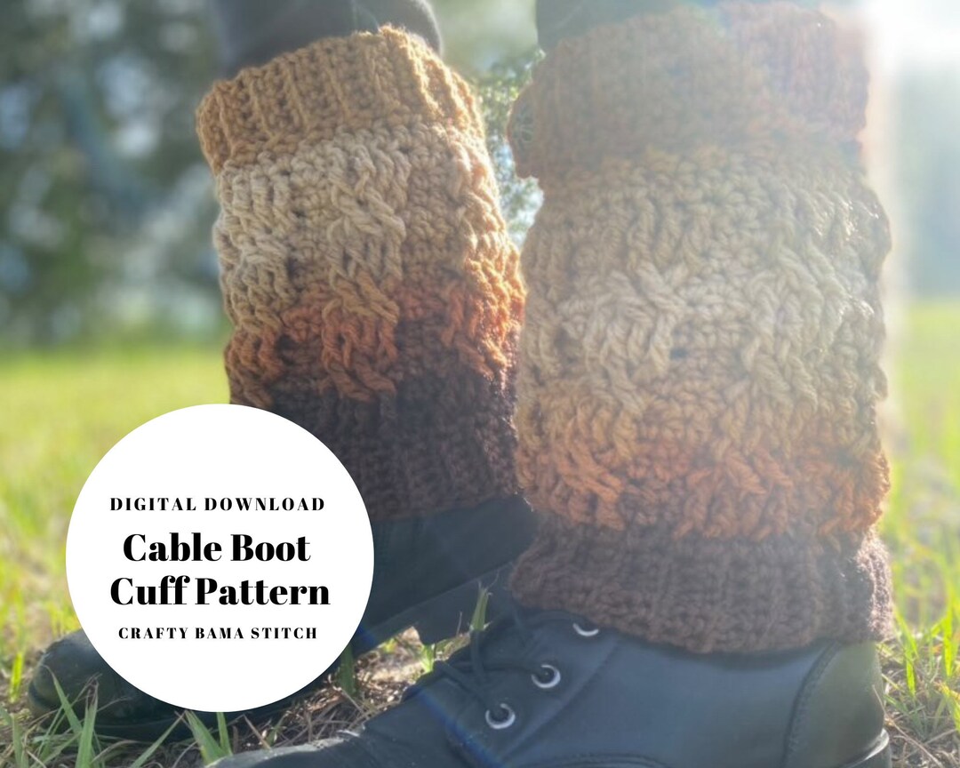 Cable Boot Cuffs Pattern, Boot Cuff Pattern, Crochet Pattern, Pattern ...