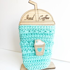 Iced Coffee Cozy Display SET of 3, Coffee Cup Displays, Coffee Displays ...