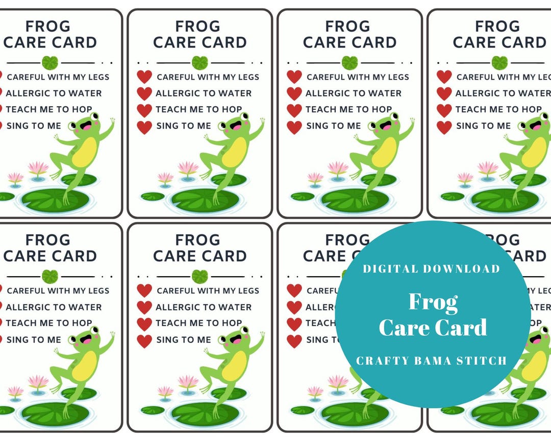 Frog Care Cards, Care Card, Frog Care, Plushie Care Card, Crochet Care ...