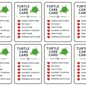 Turtle Care Cards, Care Card, Turtle Care, Plushie Care Card, Crochet ...