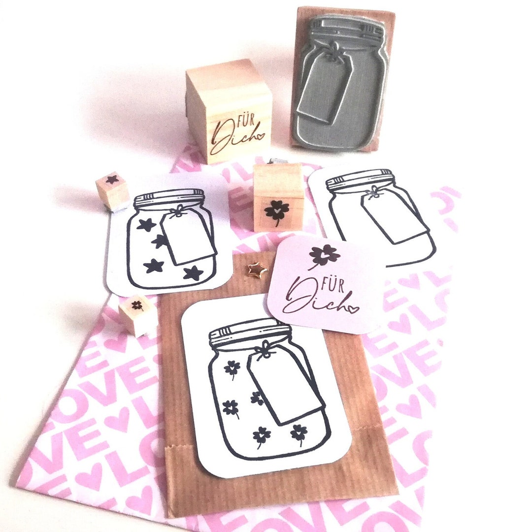 Stamp Screw Glass, for You, Star, Clover Leaf - Etsy