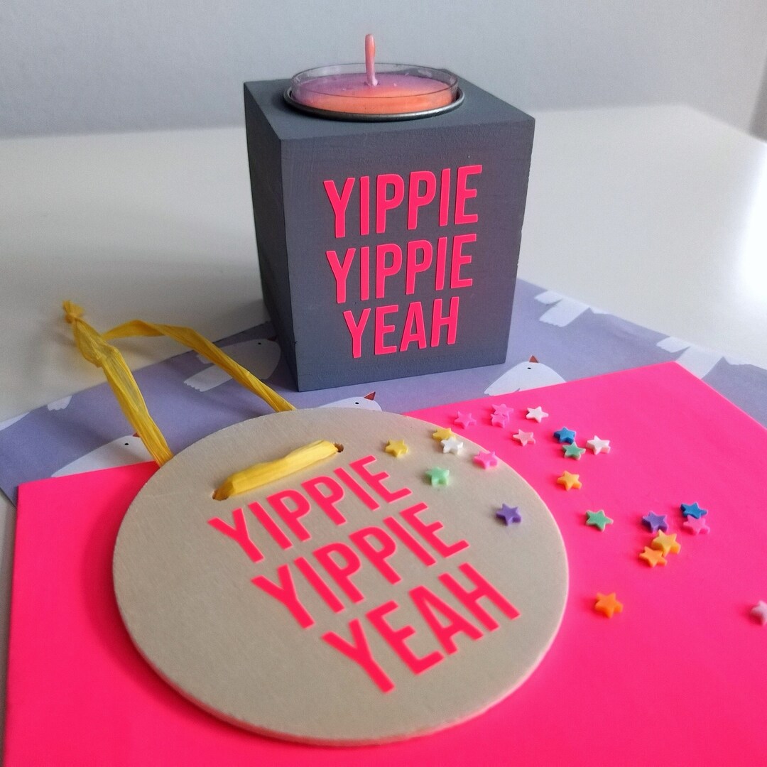 Yippie Yippie Yeah Plotter File Birthday Lettering SVG Digital - Etsy