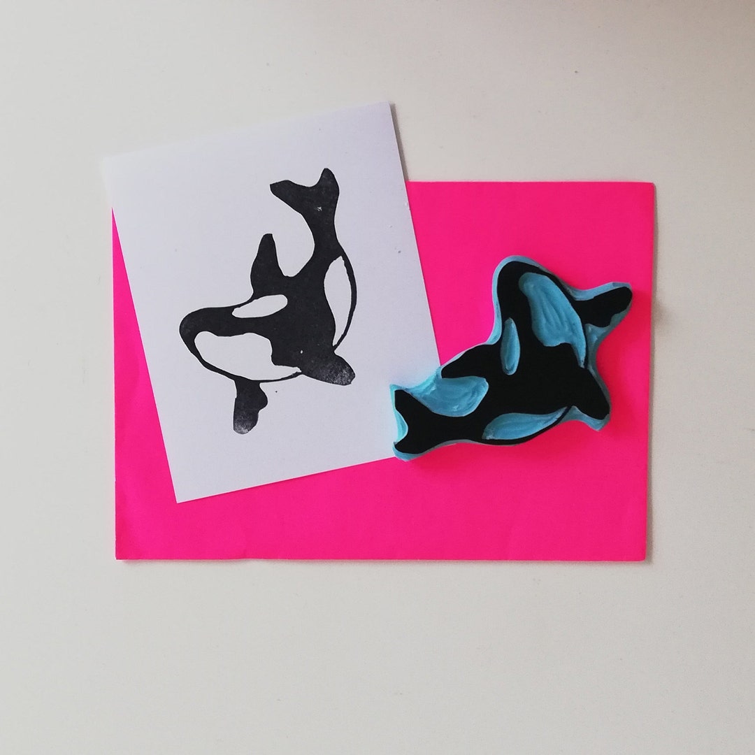 Whale Stamp, Orca, Motif Stamp Animal, Hand-printed, Linocut - Etsy