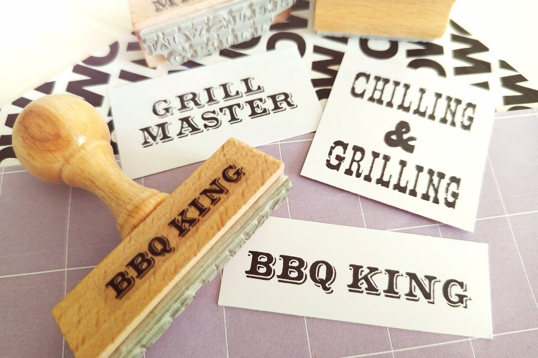 Stamp BBQ King Grill Stamp Summer Father's Day Grill Master - Etsy