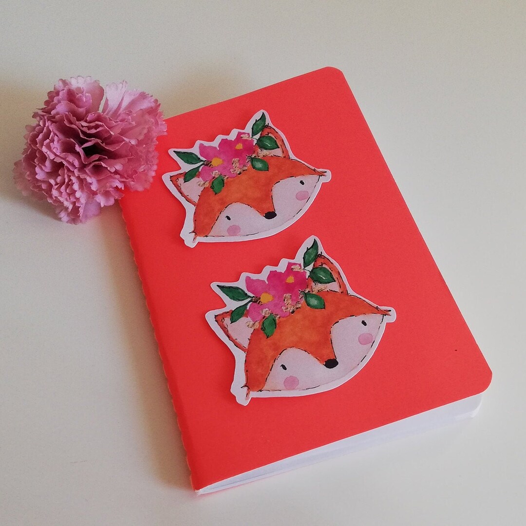 Sticker Fox Girl, Bullet Journal Sticker, Forest Animal Sticker, Bullet ...