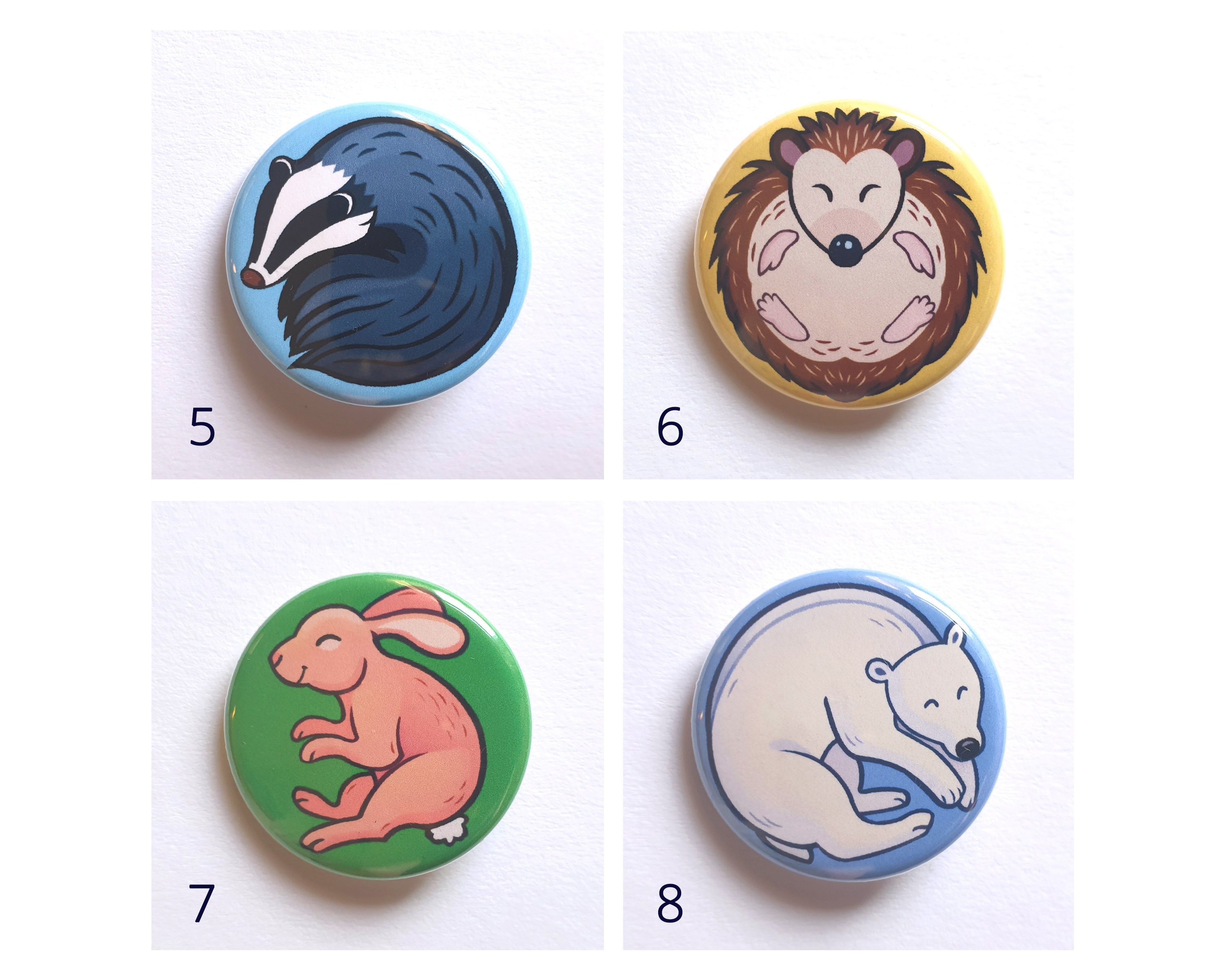 Cute Cartoon Animal Button Badges Pack - Choose Your Own Badges ...