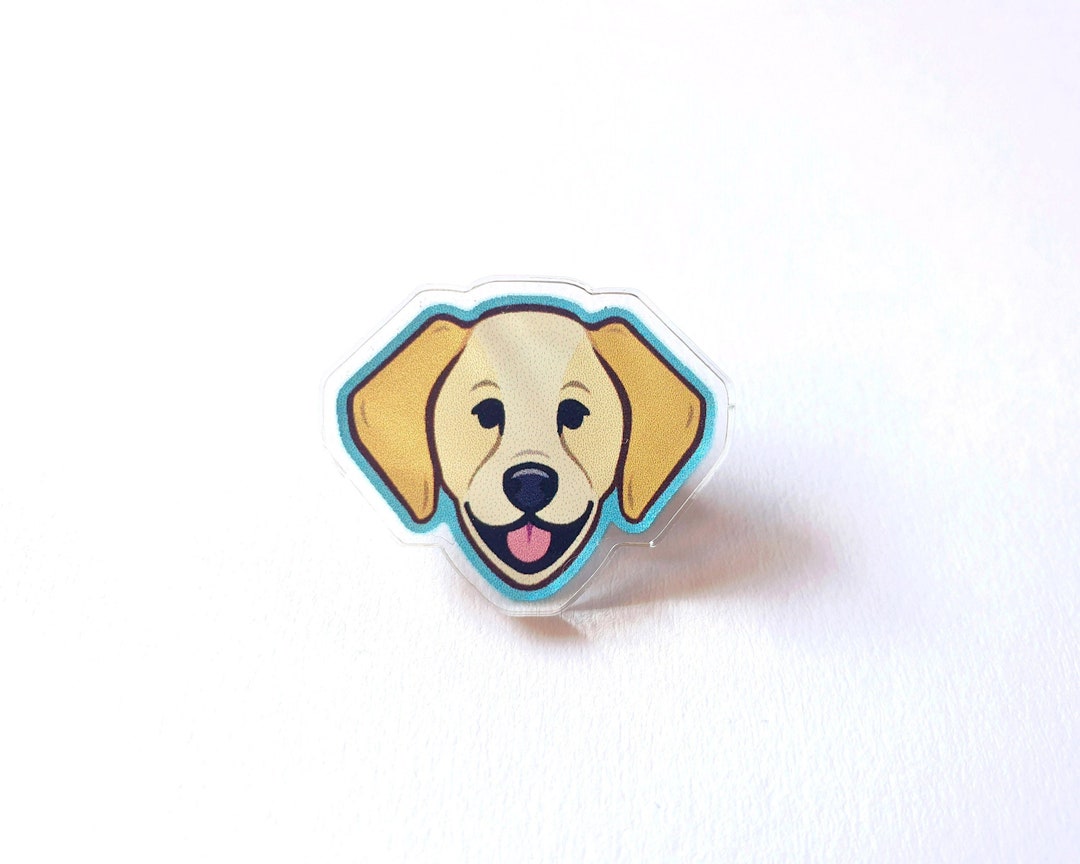 Acrylic Labrador Dog Pin: Cartoon Lapel Pin Badge, Puppy Brooch - Etsy
