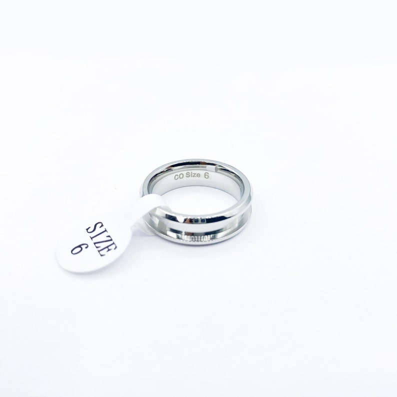 6mm and 4mm Cobalt Chromium Ring Blank for Inlay, 6mm Wide Ring, 4mm ...