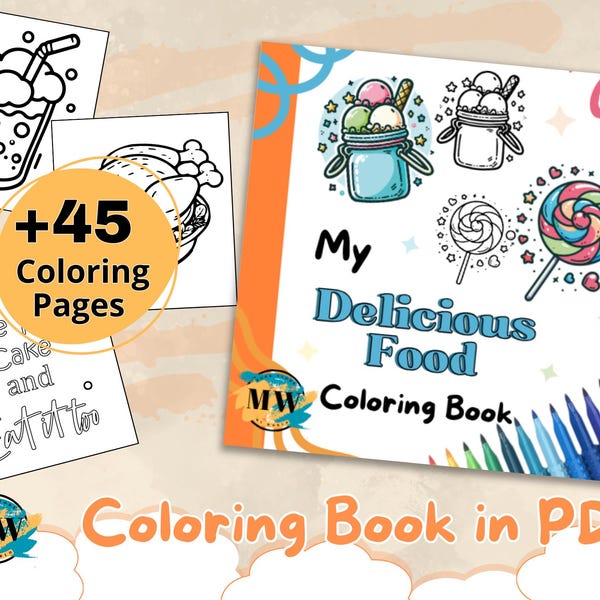 Snacks Coloring Book - Etsy