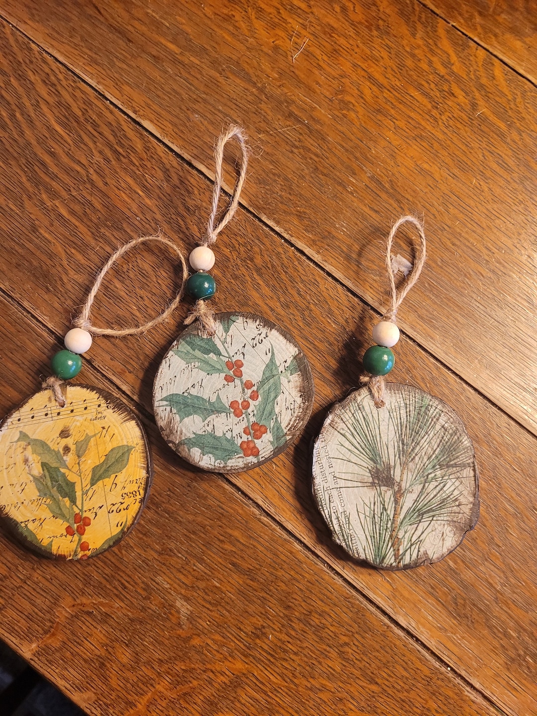 Wood Slice Christmas Ornament - Etsy