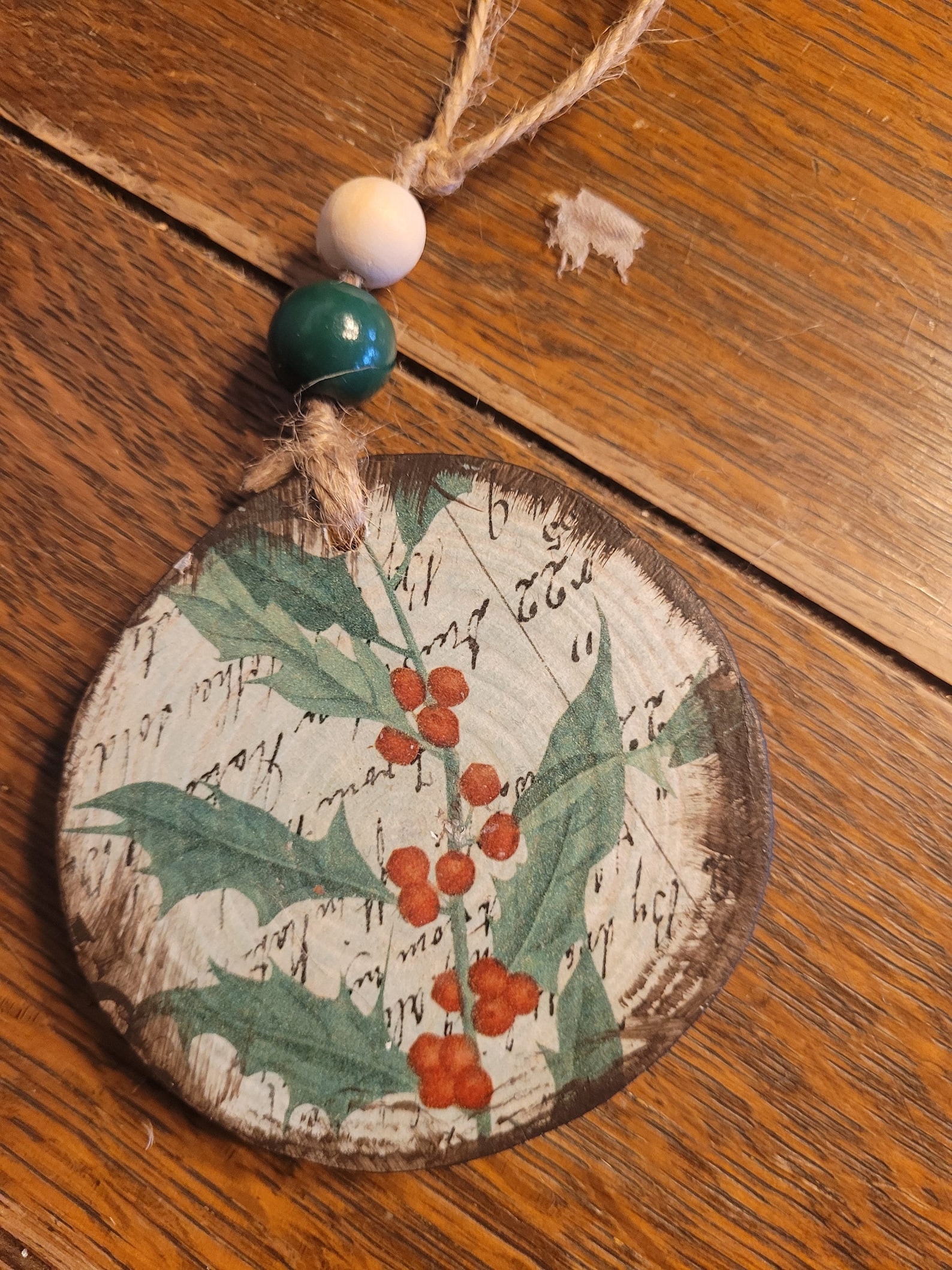 Wood Slice Christmas Ornament - Etsy