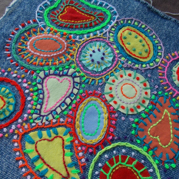 Patchwork Denim Fabric - Etsy