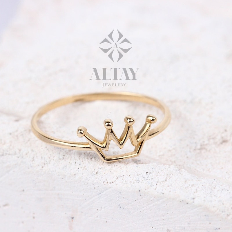 Dainty Crown Ring - Etsy