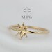 14k Solid Gold North Star Ring Star Stackable Ring Dainty | Etsy