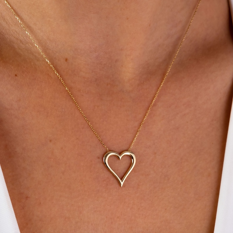 Big Open Heart Pendant - Etsy