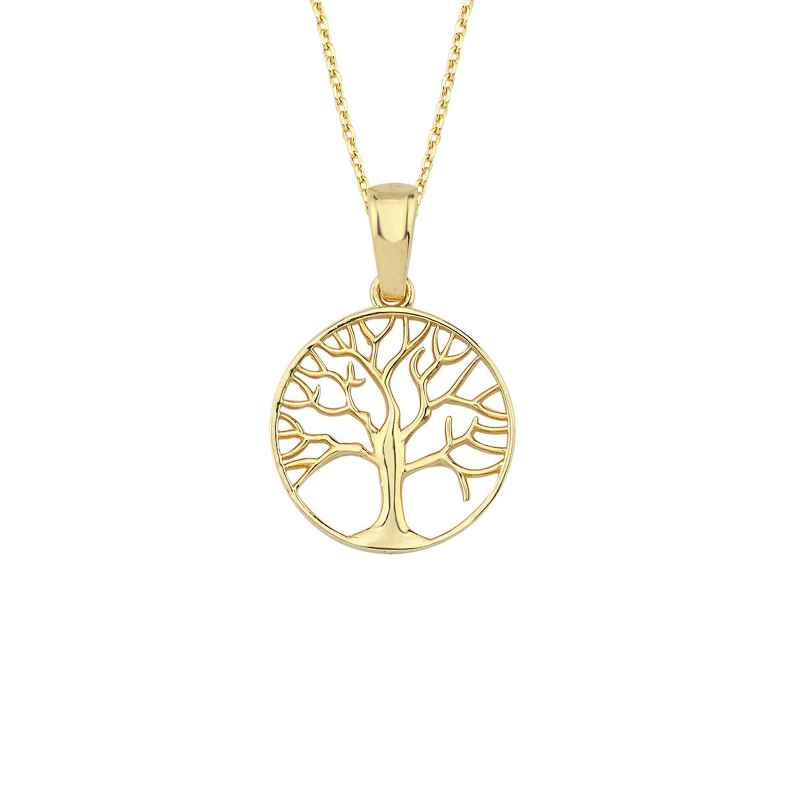 14K Gold Tree of Life Necklace, Family Tree Pendant Necklace, Tree of ...