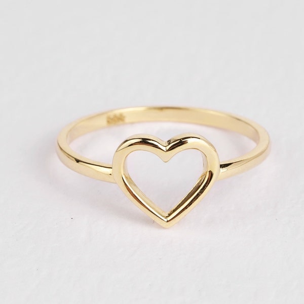 Gold Heart Ring - Etsy