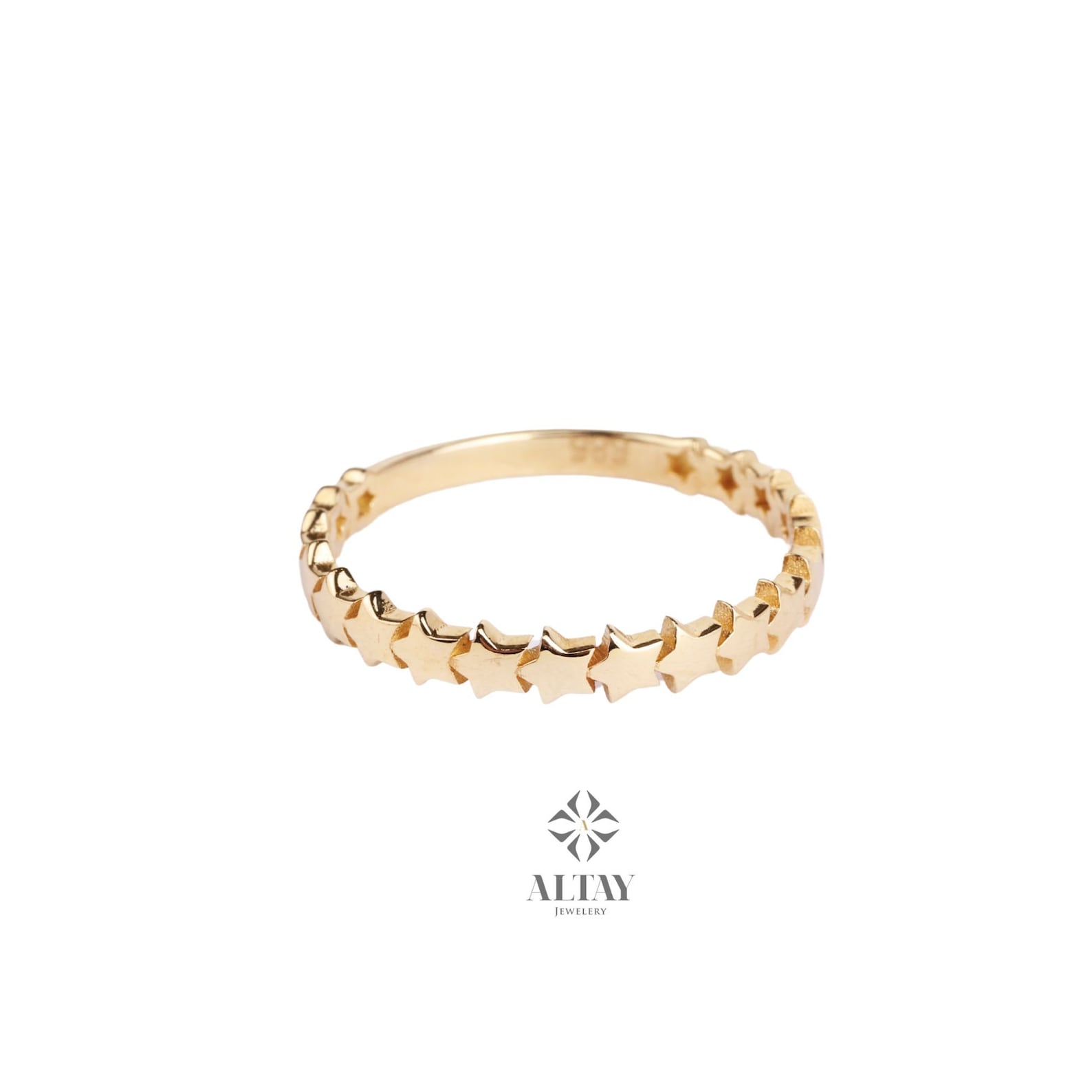 14K Gold Star Ring, Gold Multi Stars Ring, Starburst Minimalist Ring ...