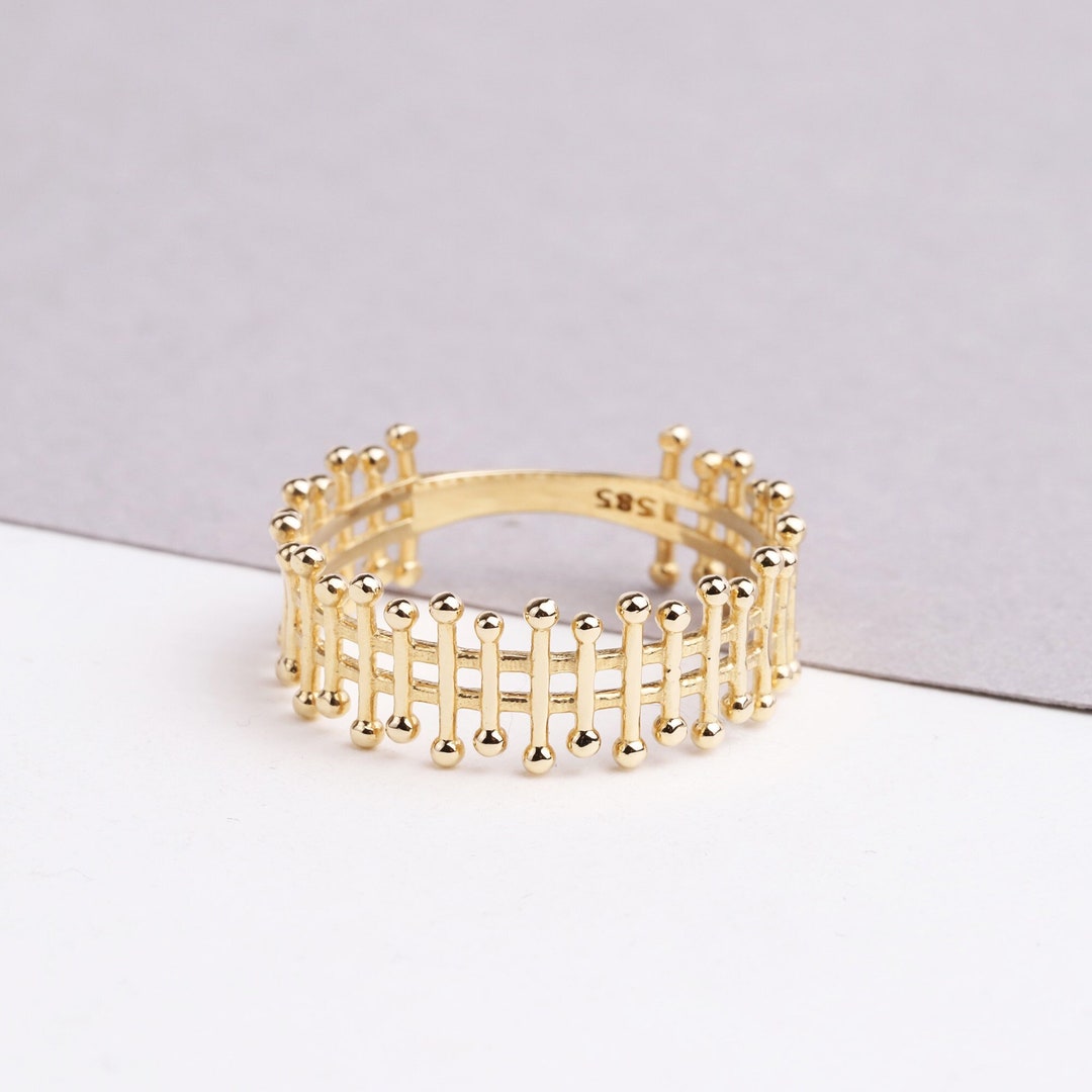 14K Gold Crown Ring Princess Crown Ring Gold Princess Ring - Etsy