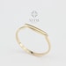 14K Solid Gold Rectangle Bar Ring, Plain Stacking Ring, Thin Gold, Stackable Knuckle Dainty Ring ...