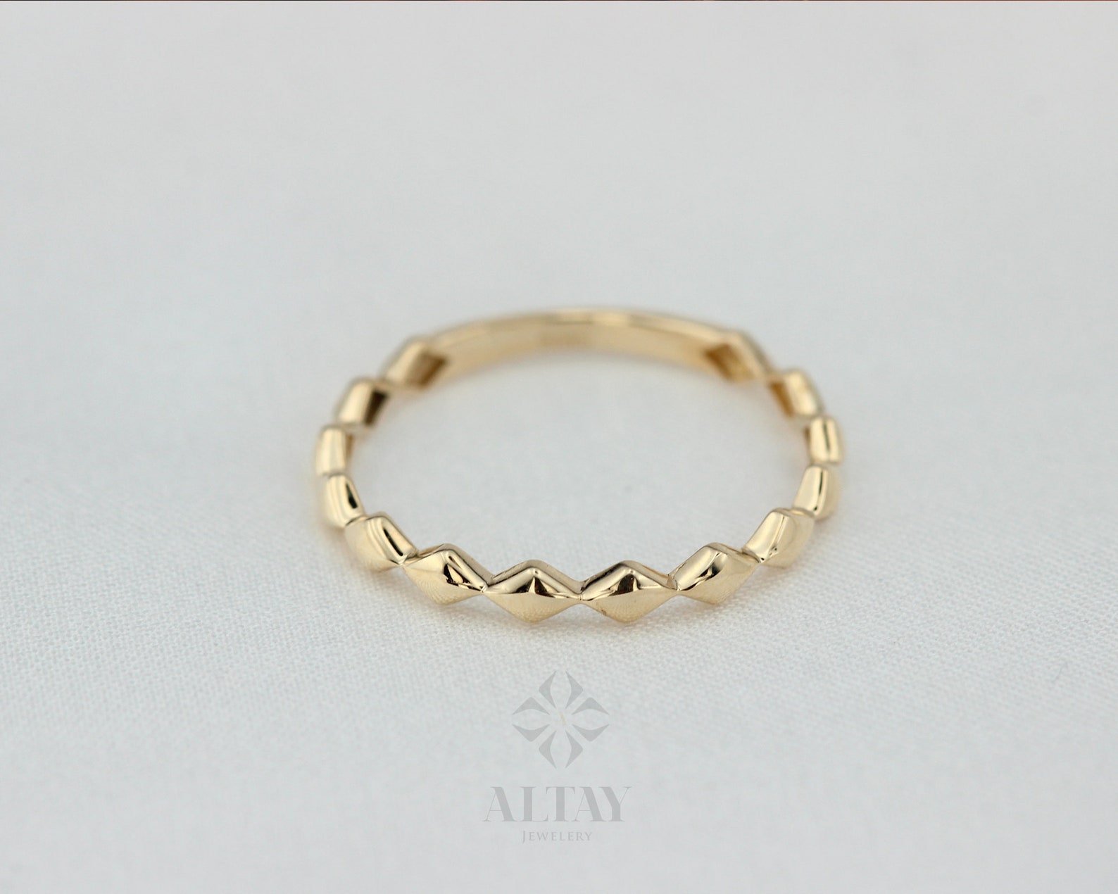 14k Gold Square Bead Ring Eternity Mini Balls Ring | Etsy