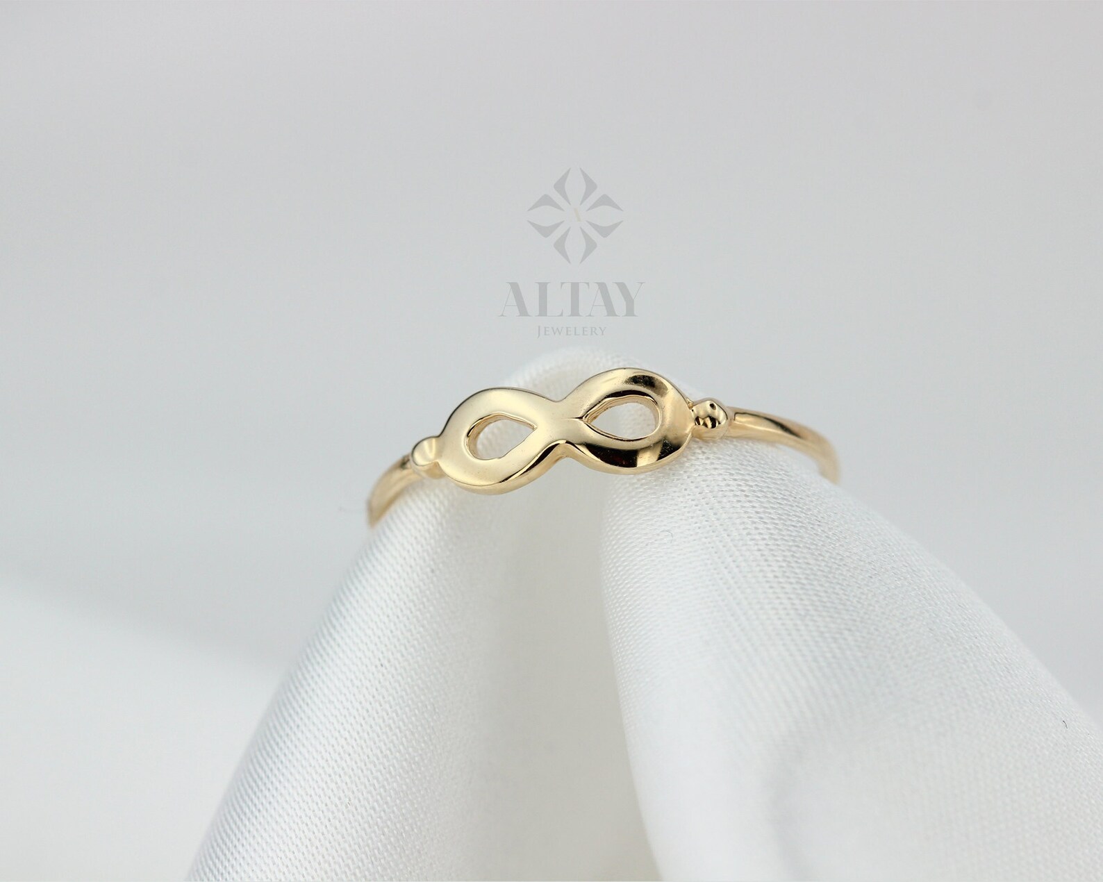 14k Solid Gold Infinity Ring Wedding Band Engagement Ring | Etsy