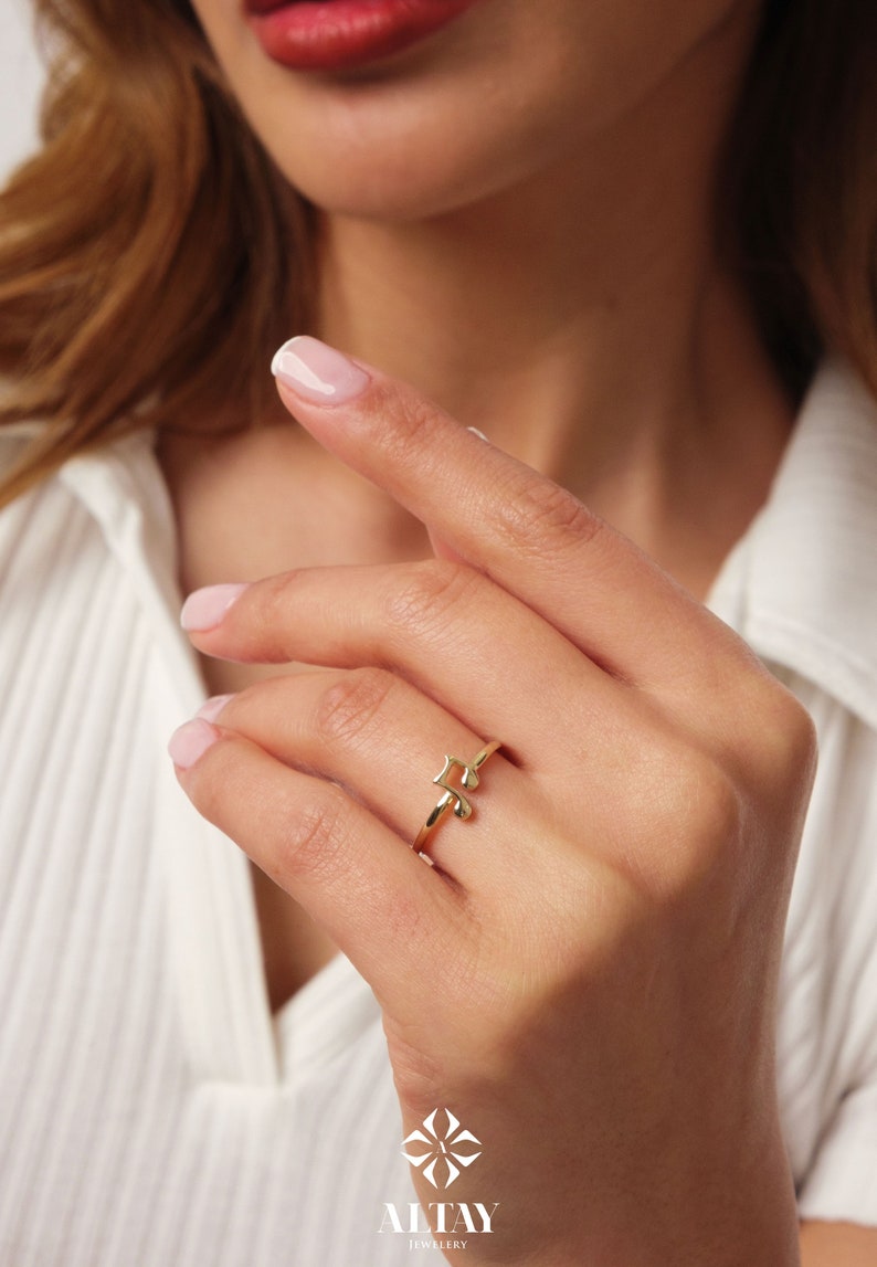 14K Gold Music Note Ring Musicians Gold Ring Musical Note - Etsy