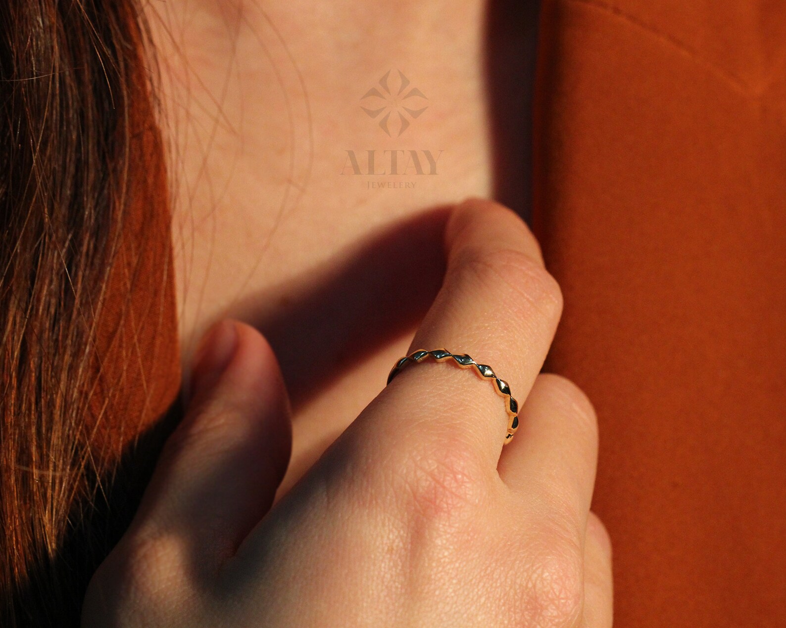 14k Gold Square Bead Ring Eternity Mini Balls Ring | Etsy