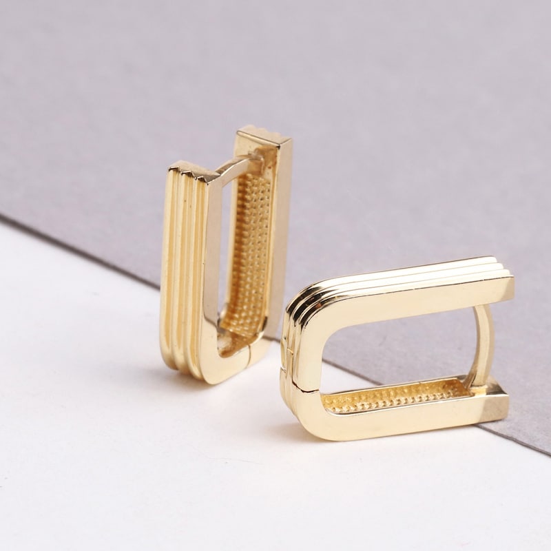 Rectangle Hoops - Etsy