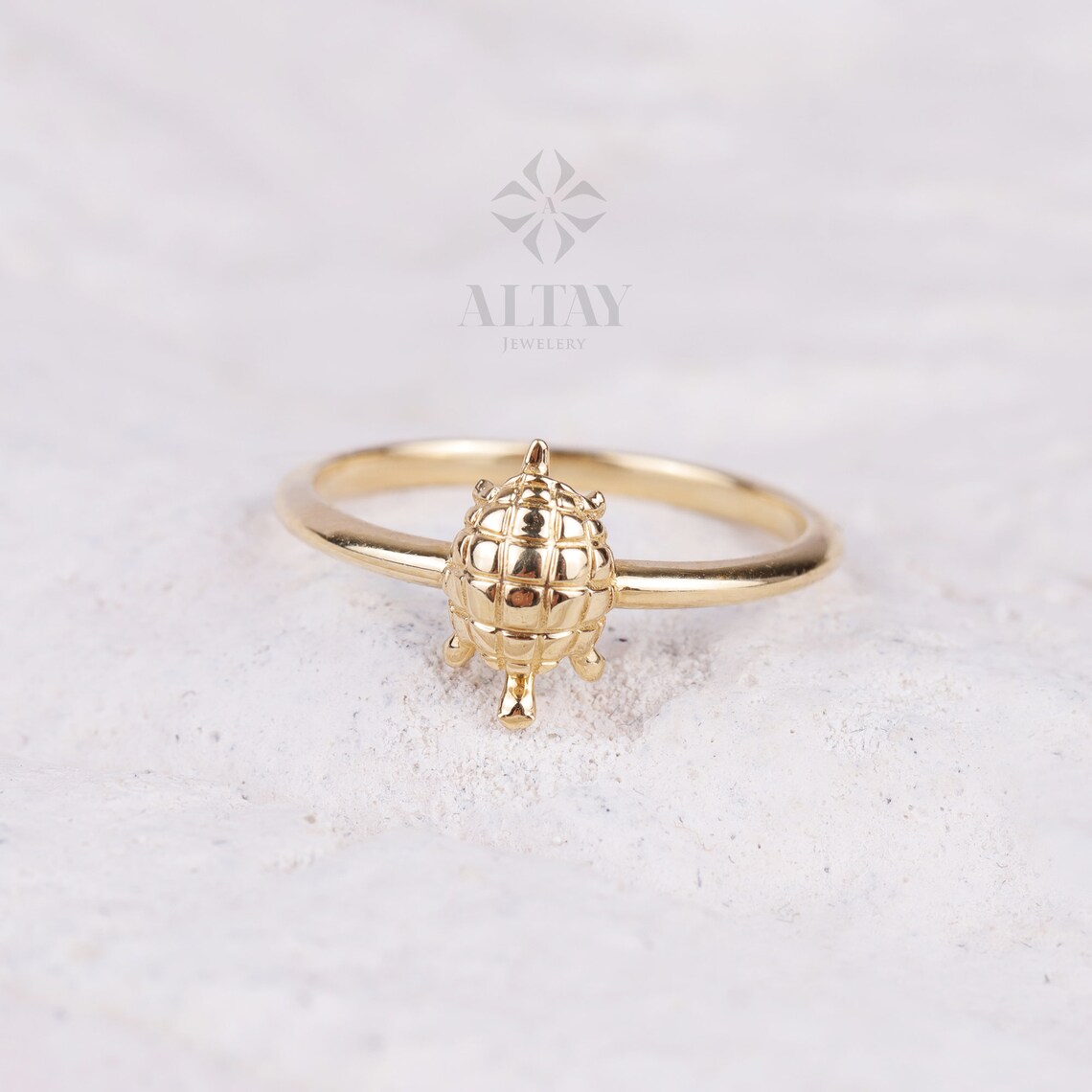 14K Gold Turtle Ring Gold Sea Turtle Band Tortoise Stackable - Etsy