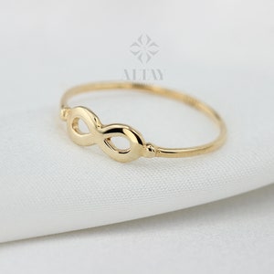 14k Solid Gold Infinity Ring Wedding Band Engagement Ring | Etsy