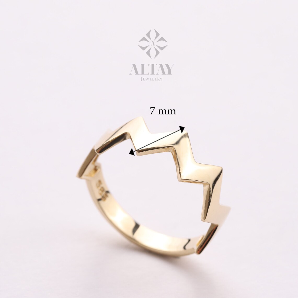 14K Gold Zigzag Ring Tiny Gold Ring Statement Ring Wave - Etsy