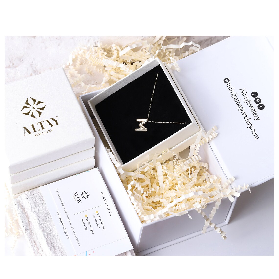 14K Gold Initial Necklace, Cursive Letter Pendant, Minimal Letter Charm ...