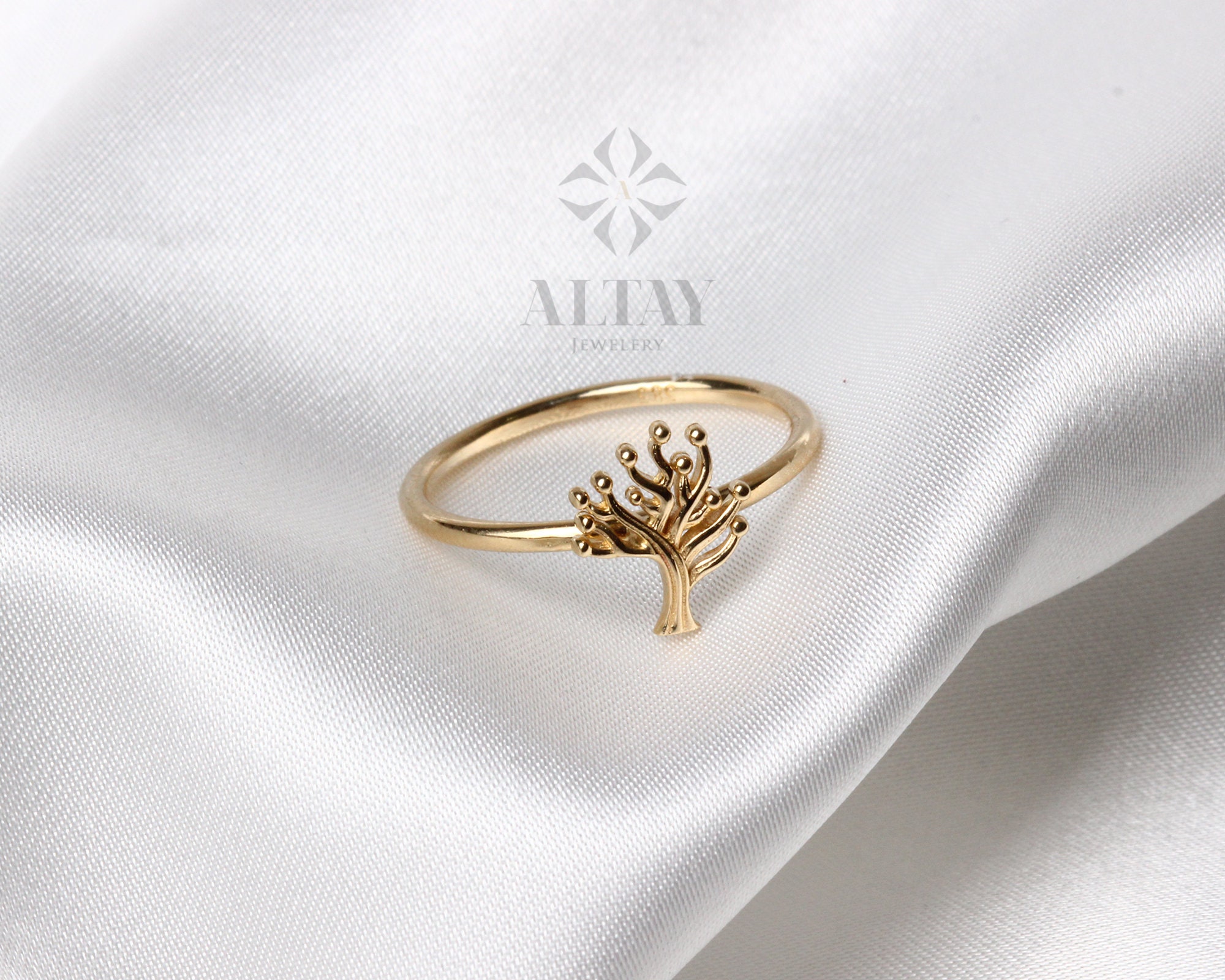 14K Gold Tree Ring Tree of Life Ring Family Tree Ring Tree | Etsy