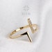 14K Gold T Bar Open Ring T Paralel Ring Statement Ring - Etsy