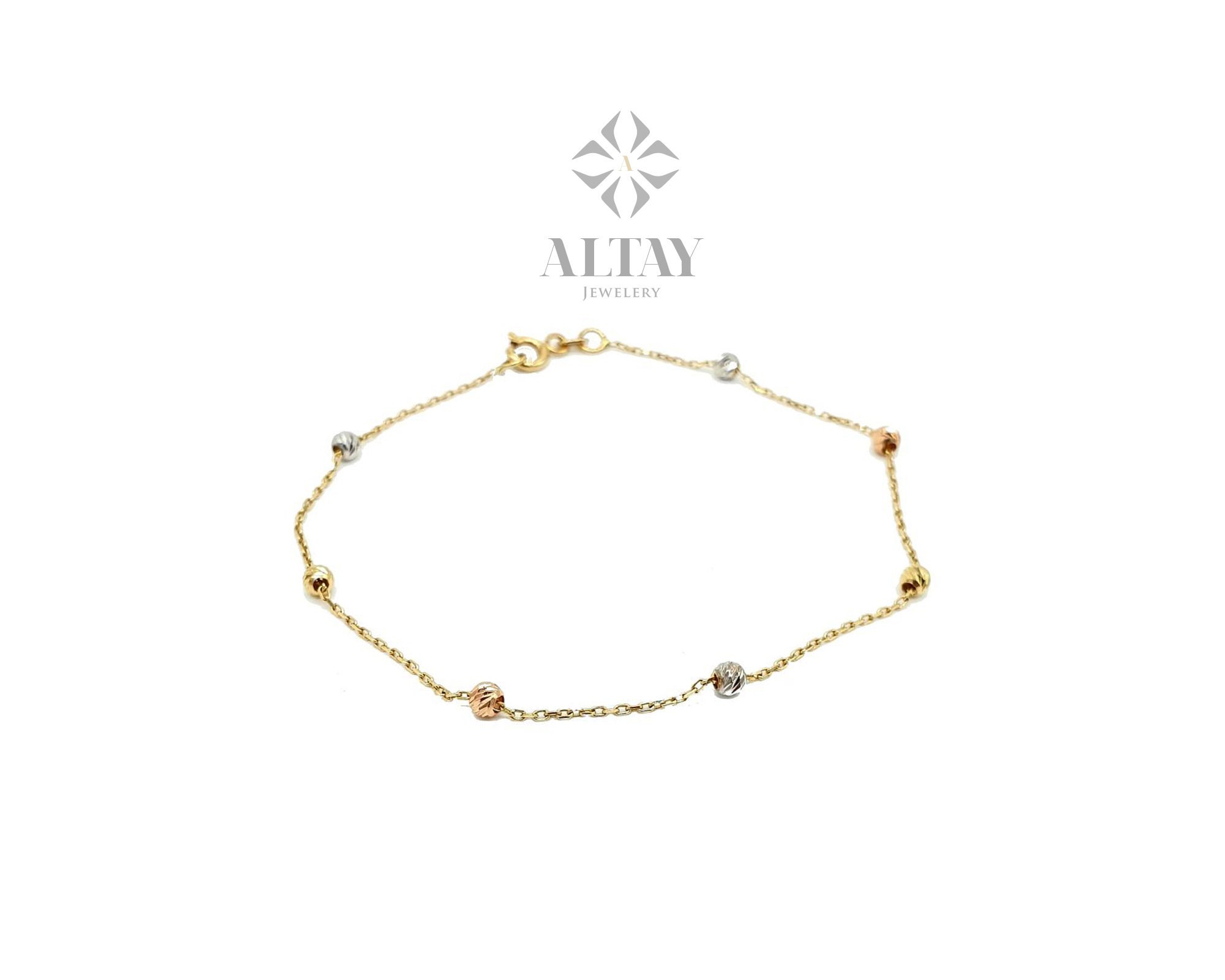 14K Gold Bead Chain Bracelet Mini Dorica Balls Bracelet - Etsy