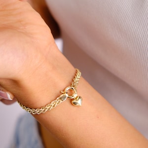 14K Gold Rope Chain Bracelet, 4.7mm Dainty Rope Bracelet, Personalized ...