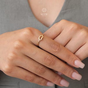 14K Gold Kiss Ring, Personalized XO Ring, X Kiss Ring, Promise Ring ...