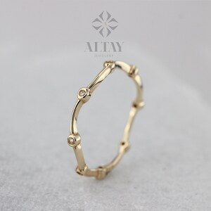 Minimalist 14k Solid Gold Ring, Stacking Ring, Thin Gold, Stackable ...
