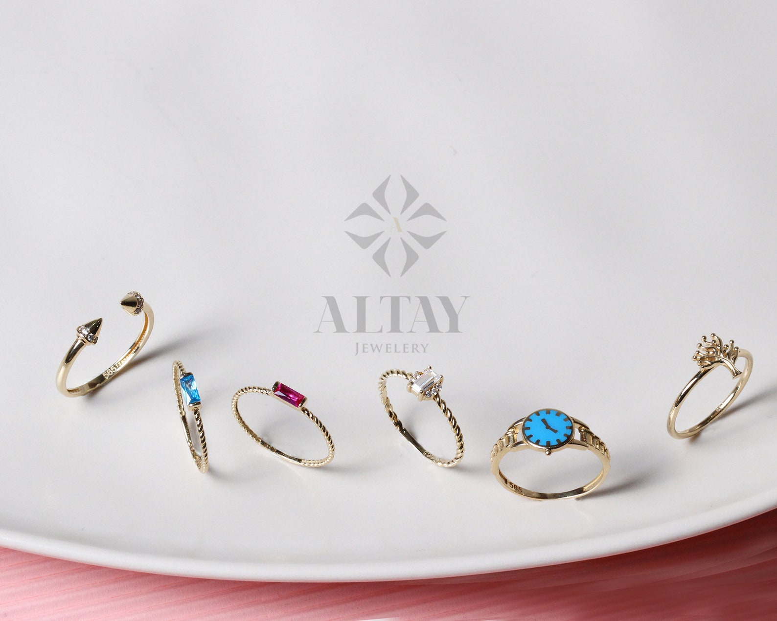 14K Gold Watch Ring Round Clock Ring Dainty Ring - Etsy