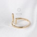 14K Gold T Bar Open Ring T Paralel Ring Statement Ring - Etsy