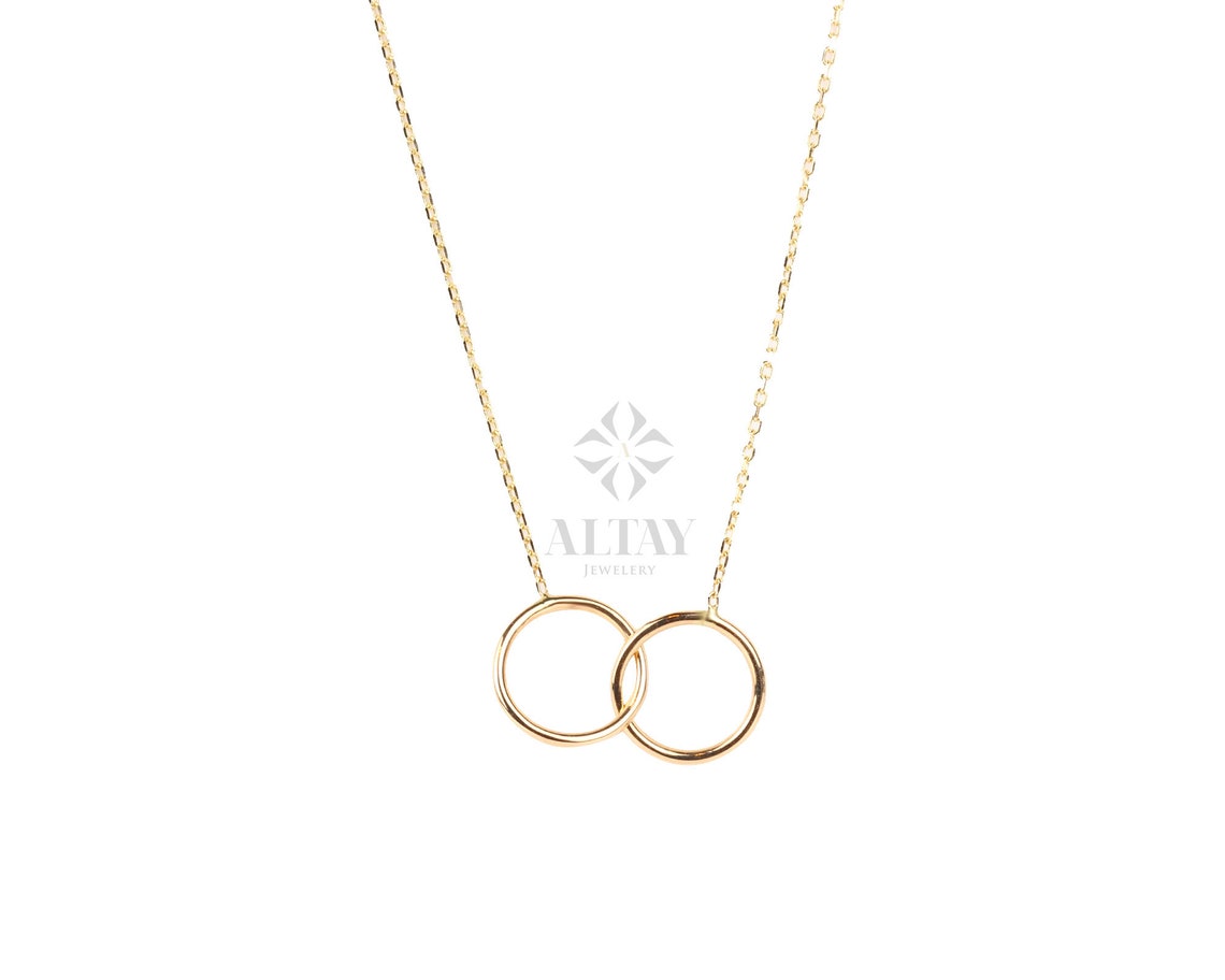 14K Gold Infinity Necklace Unity Link Necklace Minimal - Etsy