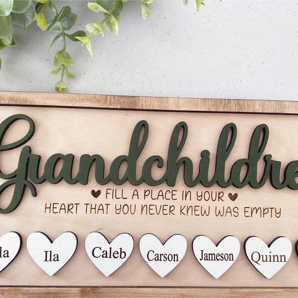 Custom Grandchildren Wood Hanging Sign - Etsy