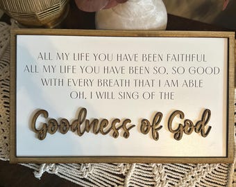 Goodness of God Wood Sign - Etsy